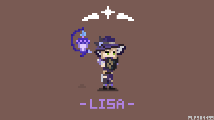 Pixel Lisa reading a book! Genshin Impact | HoYoLAB