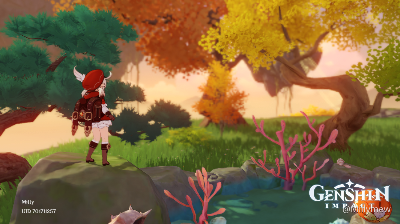 Klee enjoys the pond with her mini Jumpy Dumpty bombs Genshin Impact ...