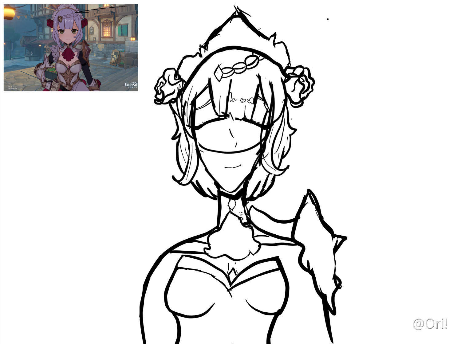 Progress so far on my Noelle drawing! Genshin Impact | HoYoLAB