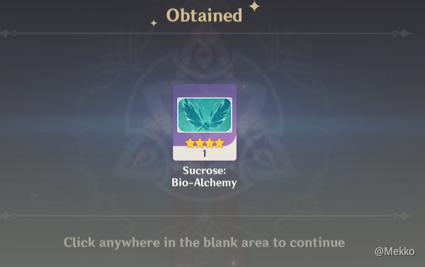 Reaching Friendship 10 with Sucrose (Namecard; Sucrose - Bio-Alchemy ...