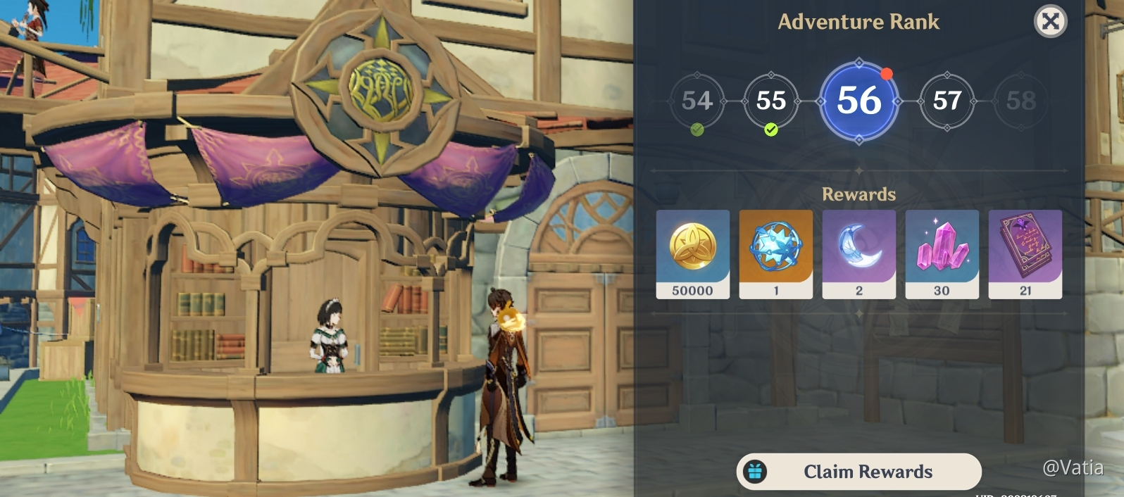 My reward for reaching AR 56 Genshin Impact | HoYoLAB