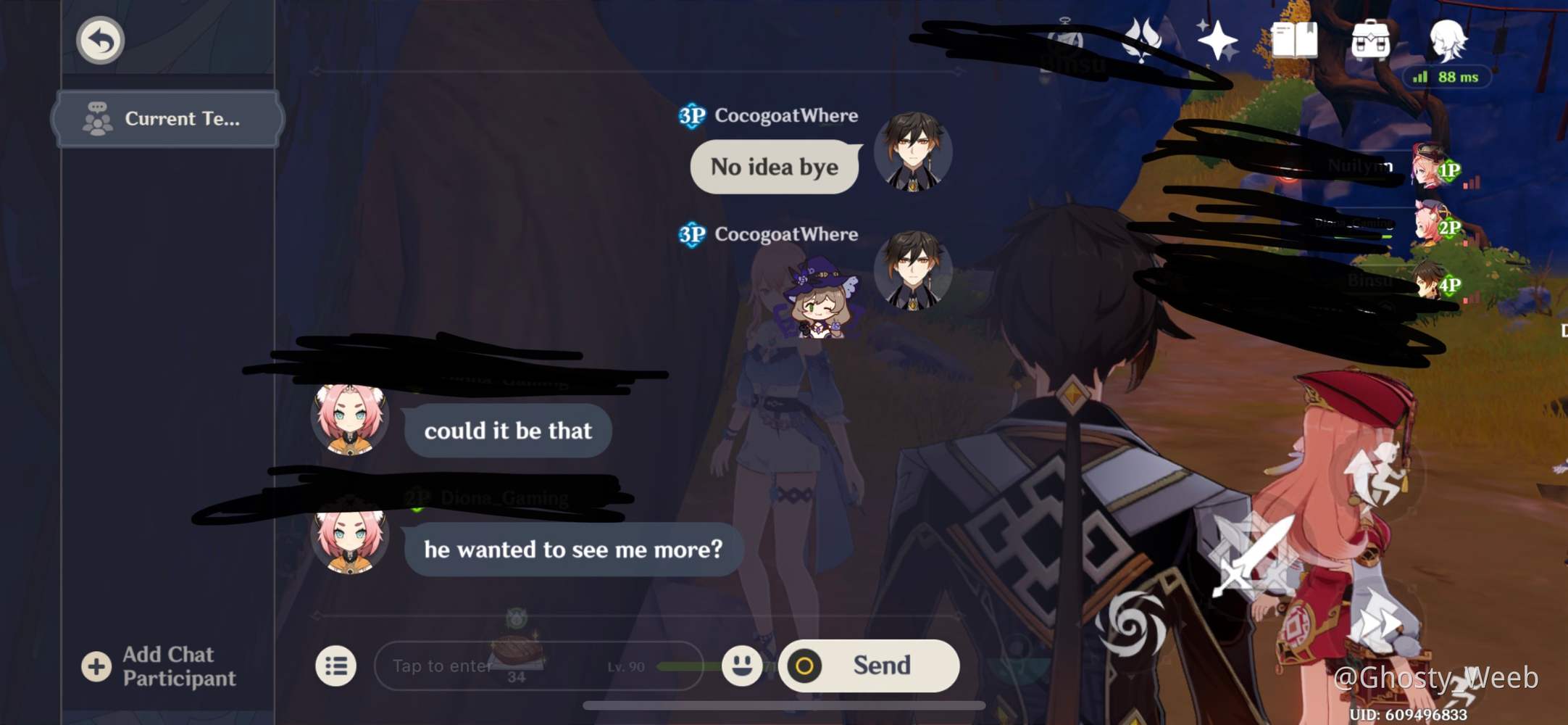Probably most unique in game chat conversation I’ve had in Genshin ...