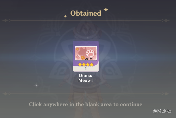 Reaching Friendship 10 with Diona (Namecard; Diona - Meow!) Genshin ...