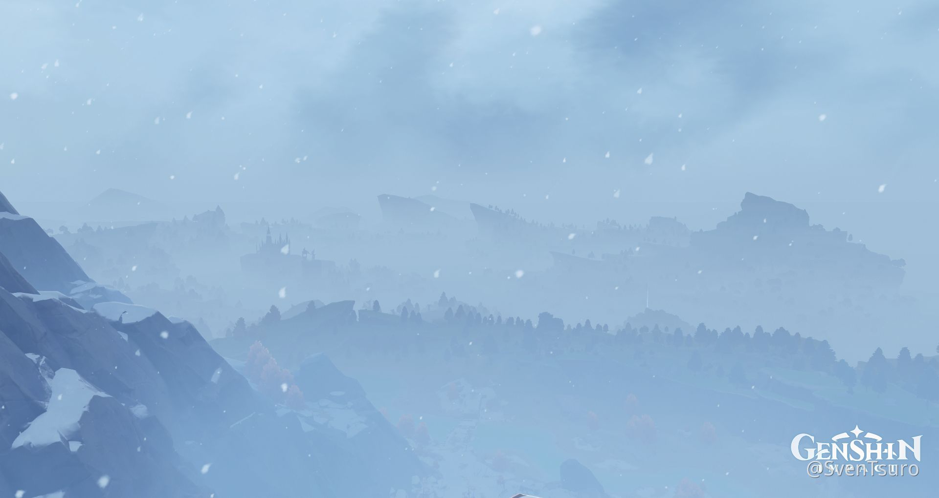 Scenery from the Dragonspine statue of the seven. Genshin Impact | HoYoLAB