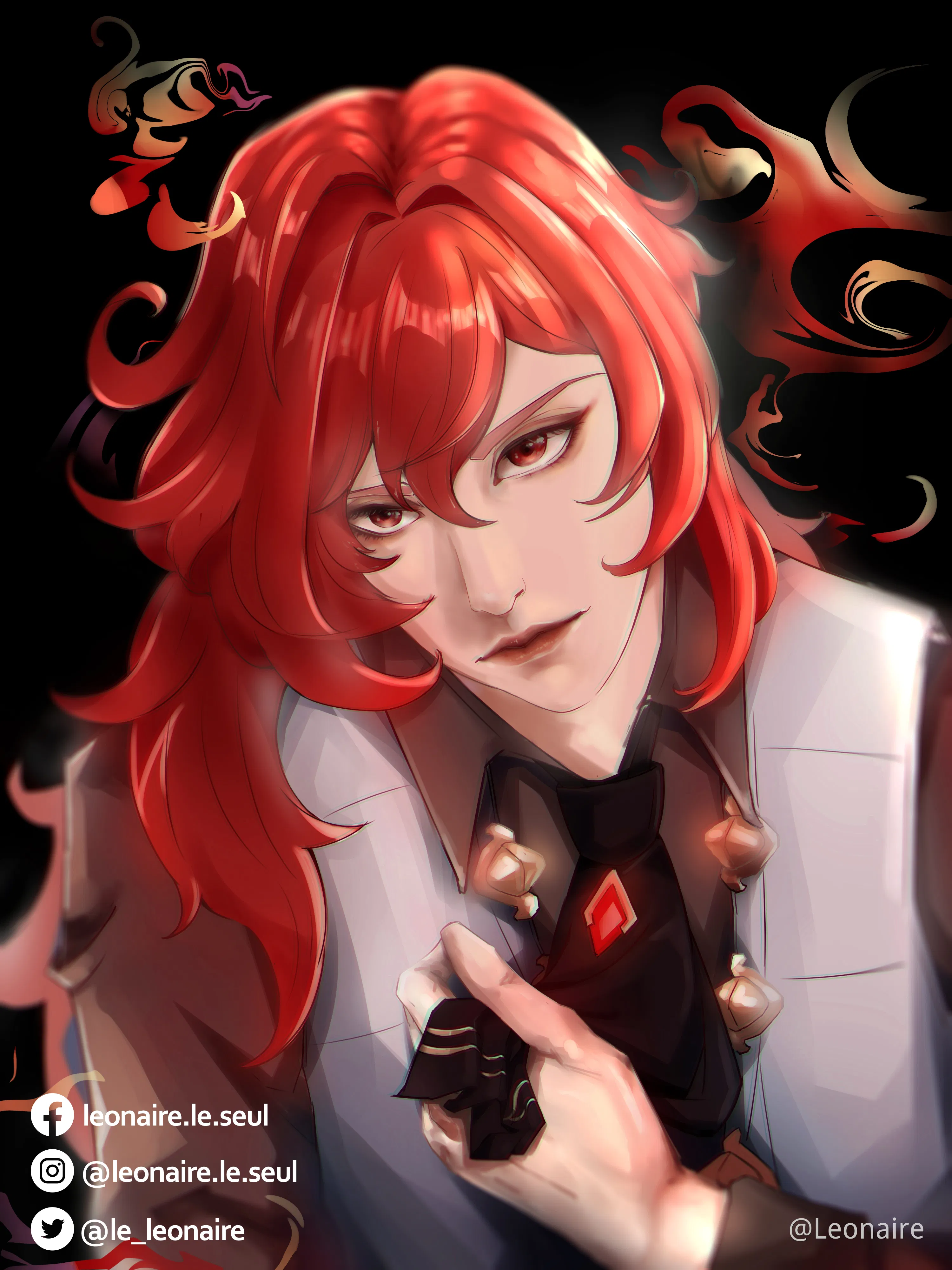 Diluc without his coat Genshin Impact | HoYoLAB