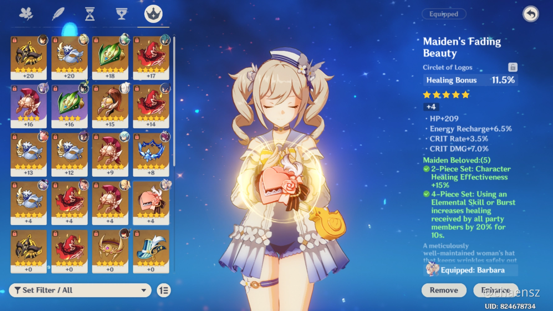 Barbara going dps with artifacts Genshin Impact | HoYoLAB