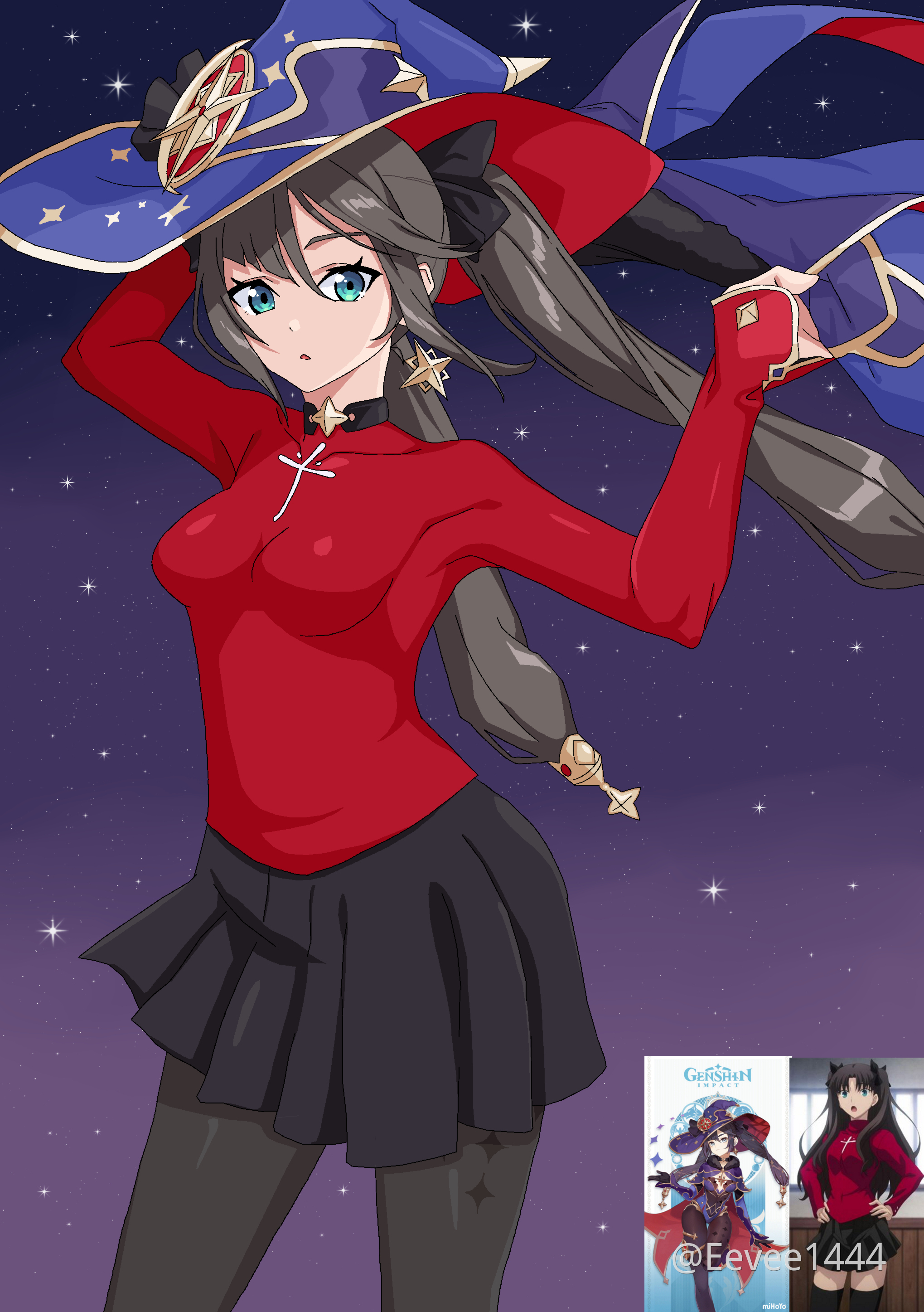 Mona + Tohsaka Rin Genshin Impact | HoYoLAB