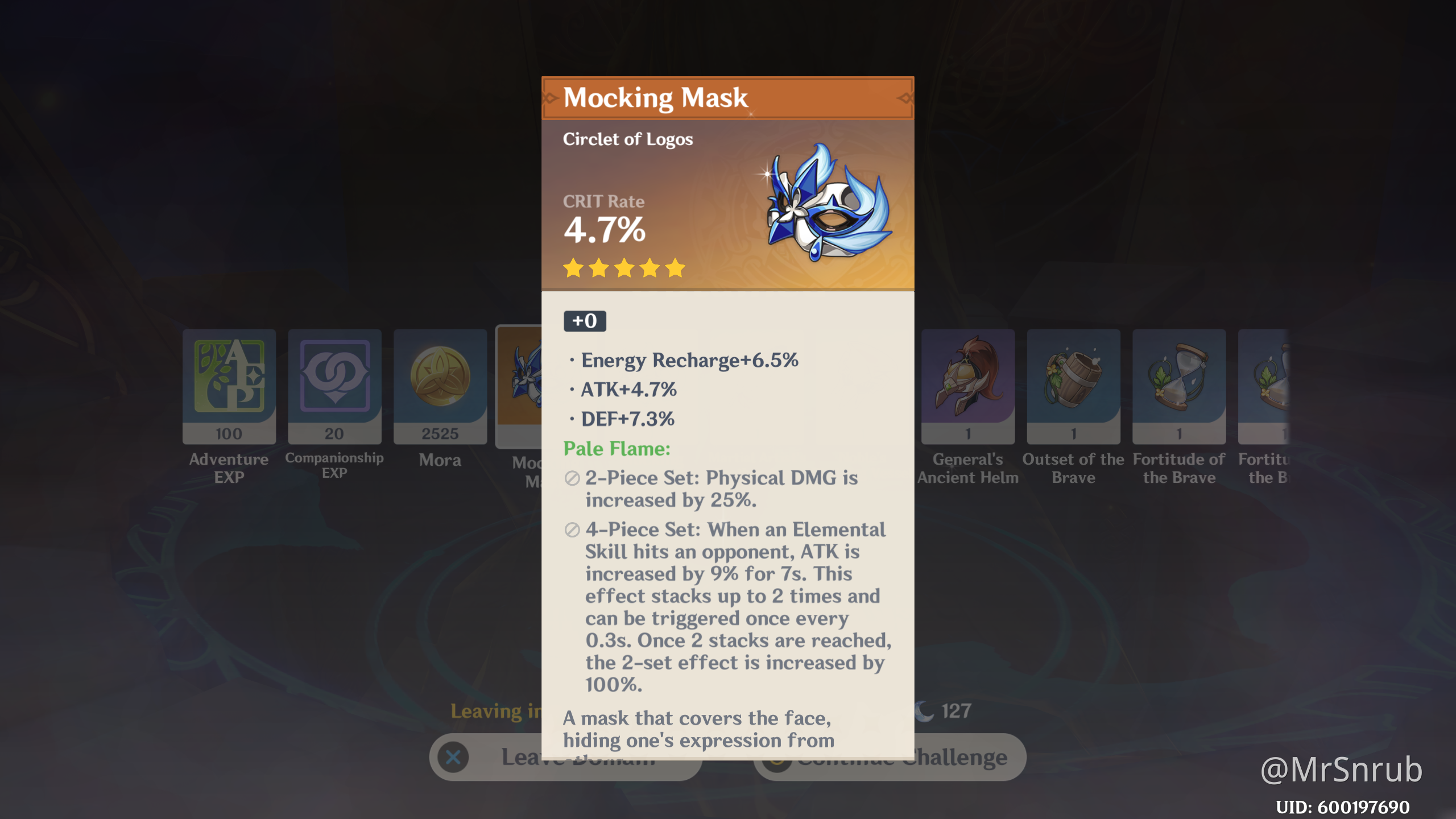 Finally, trying to get reasonable Jean artifacts since 05-18-2021 ...