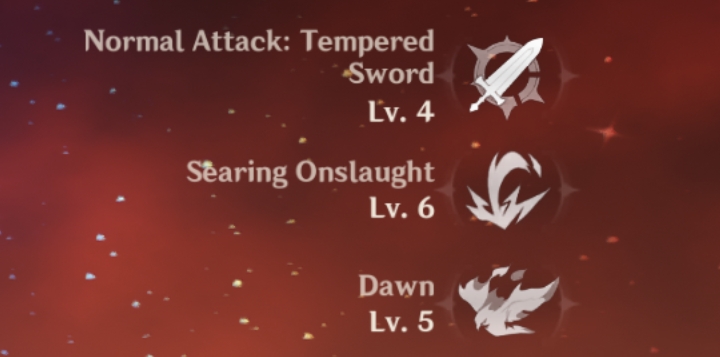 Diluc Talent Upgrade Genshin Impact | HoYoLAB