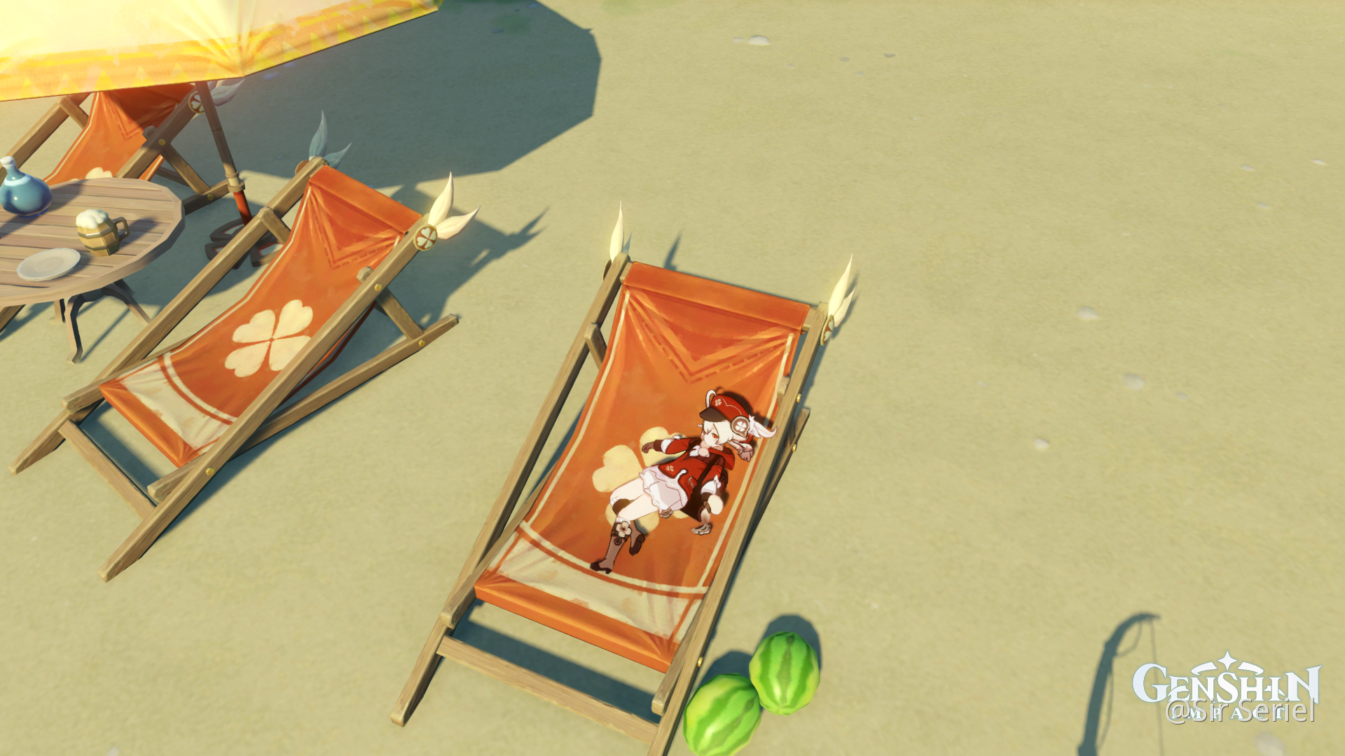 I learned how to "sleep" on the beach beds Genshin Impact | HoYoLAB