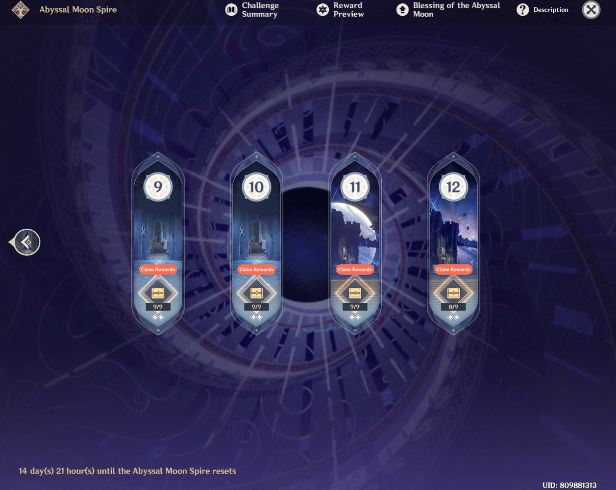 Abyssal Moon Spire (Spiral Abyss), first run | Genshin Impact | HoYoLAB