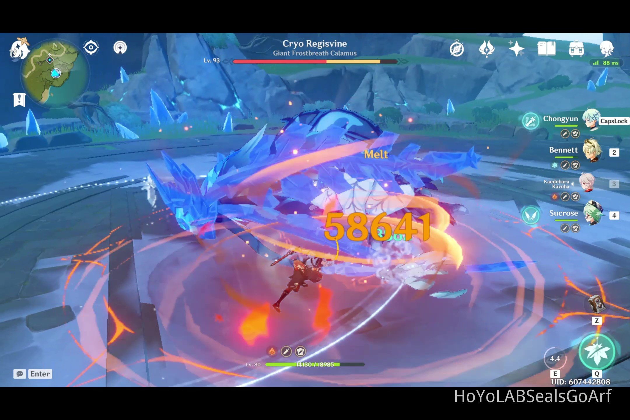 Dps Kazuha >:) also so close to one shotting cryo flower with Diluc omg ...