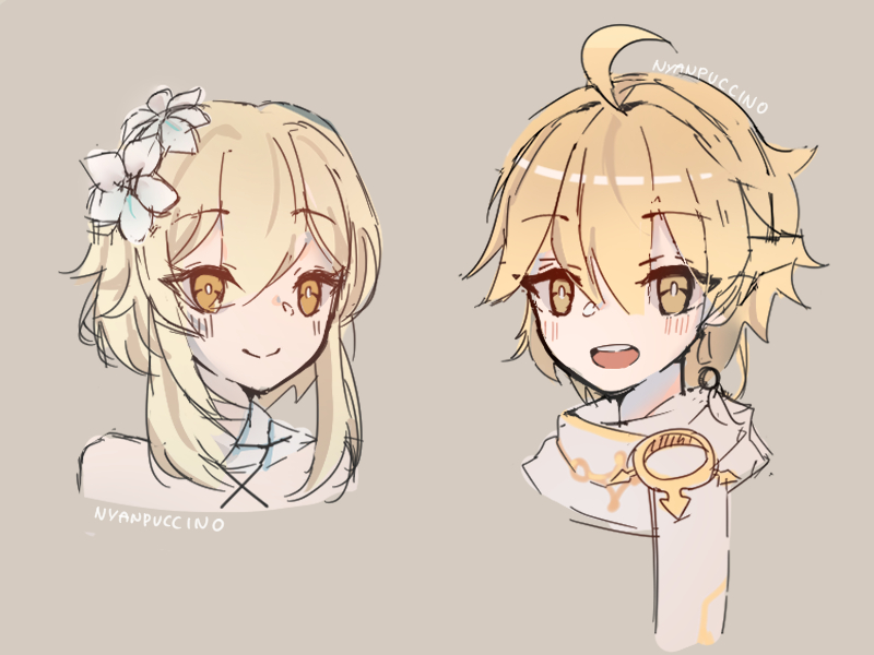 lumine and Aether Fanart Genshin Impact | HoYoLAB