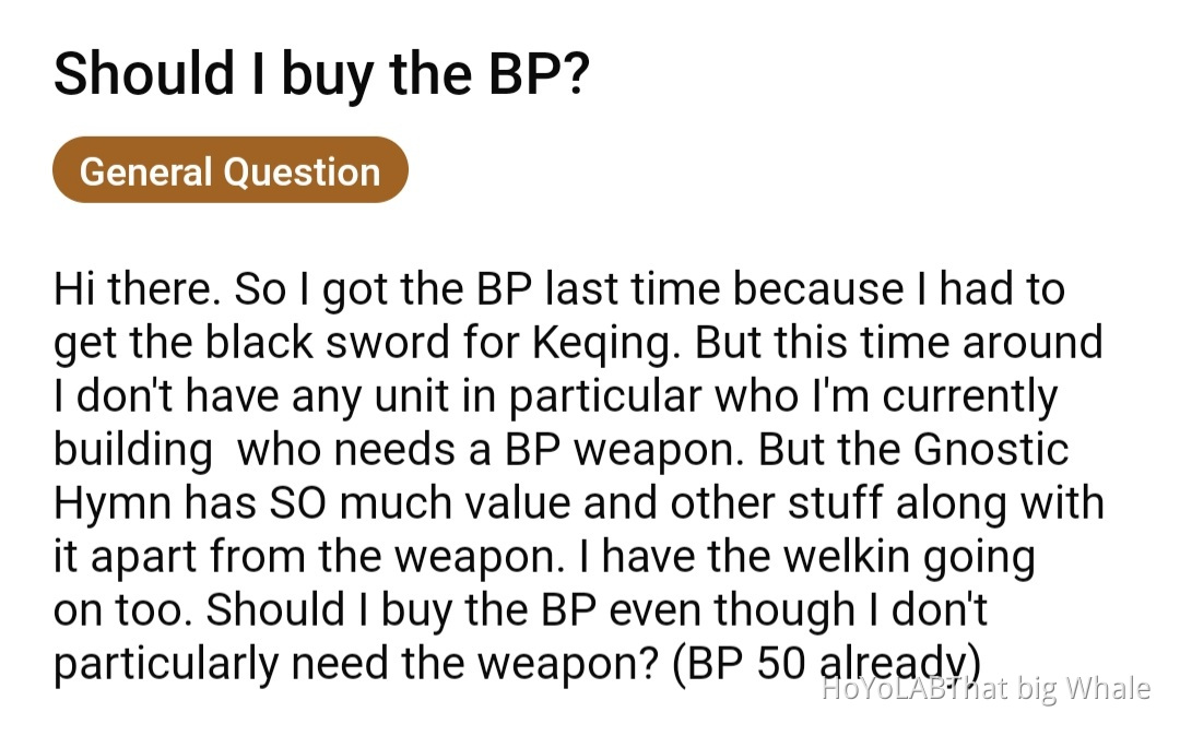 Cant choose BP weapon T_T Genshin Impact | HoYoLAB
