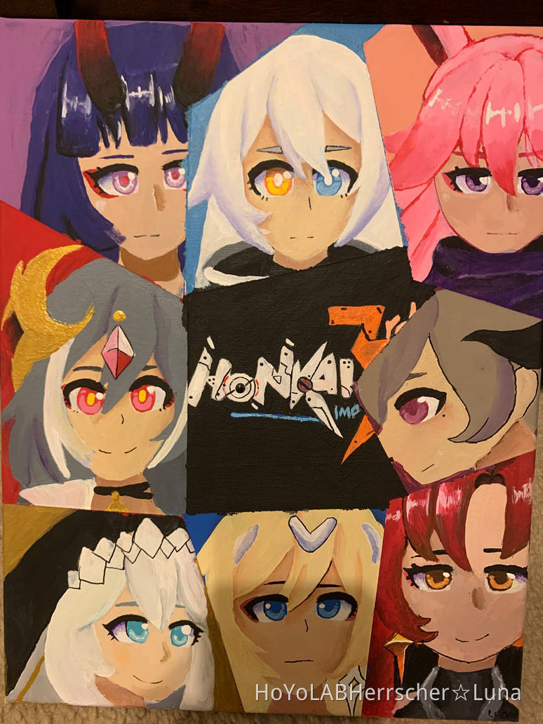 I finished my painting of some of the Honkai girls :) Honkai Impact 3rd ...