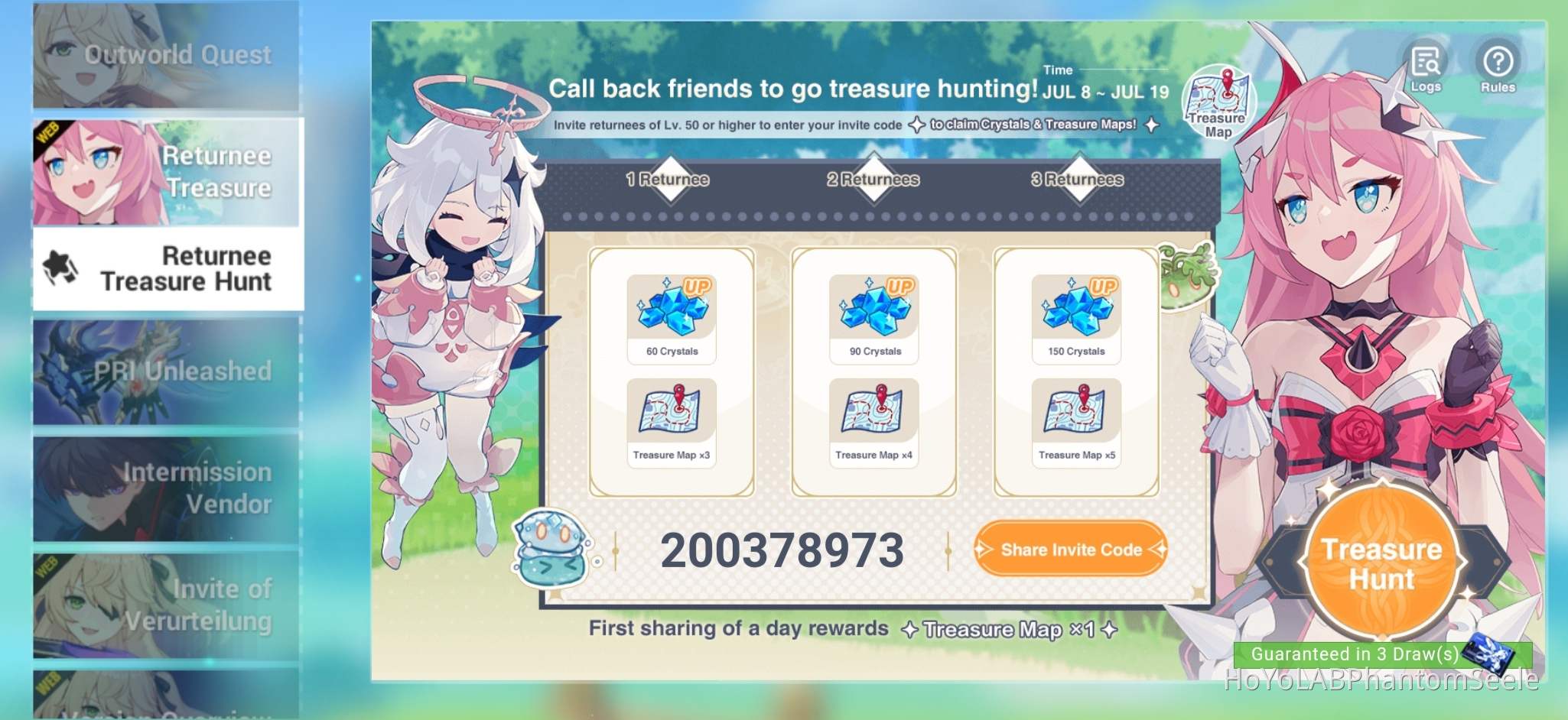 Returnees and Starters Invite Code (GLB - EU) Honkai Impact 3rd | HoYoLAB