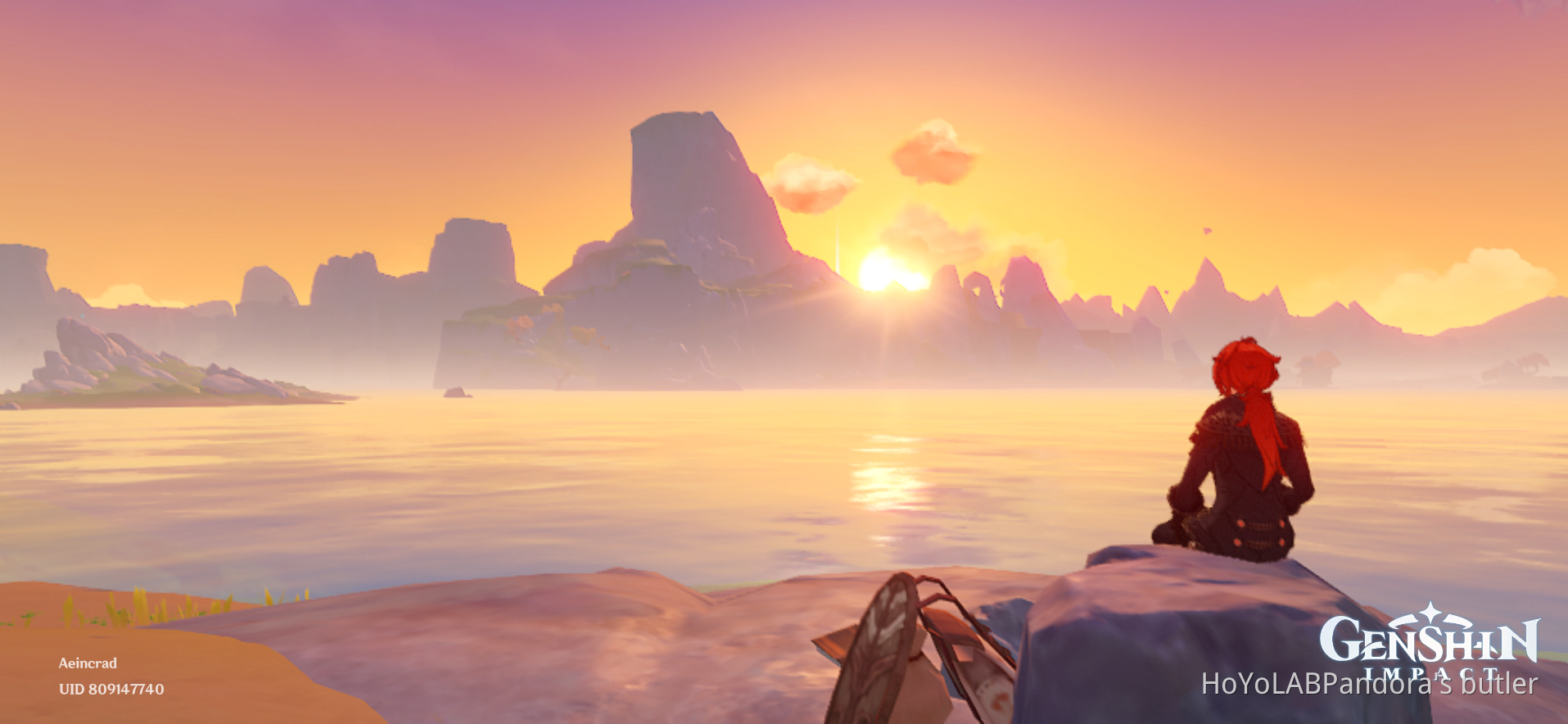 Diluc enjoying a nice sunset after commuting mass murder in a abyss ...