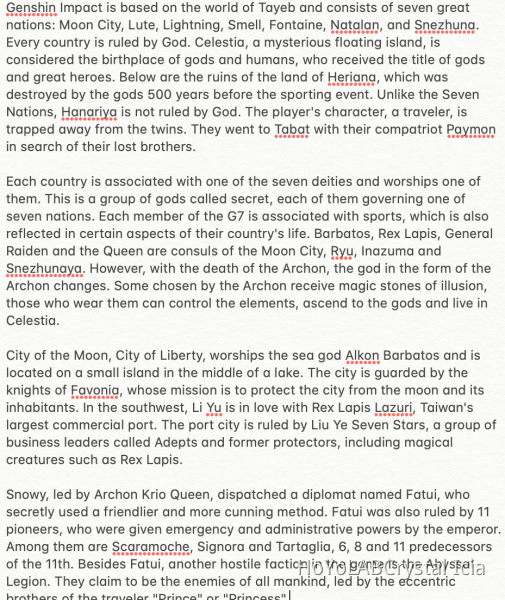 the game's setting description from wikipedia but translated into ...