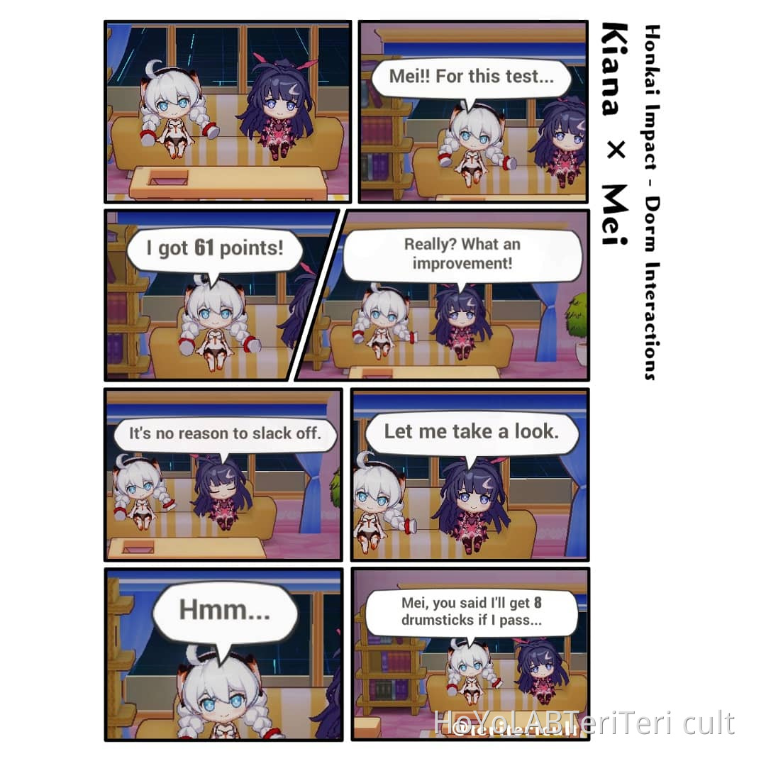Honkai Dorm Interactions Comic: Mei x Kiana Honkai Impact 3rd | HoYoLAB