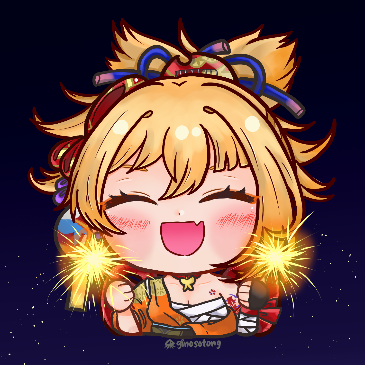 Yoimiya sticker: let's play together Genshin Impact | HoYoLAB