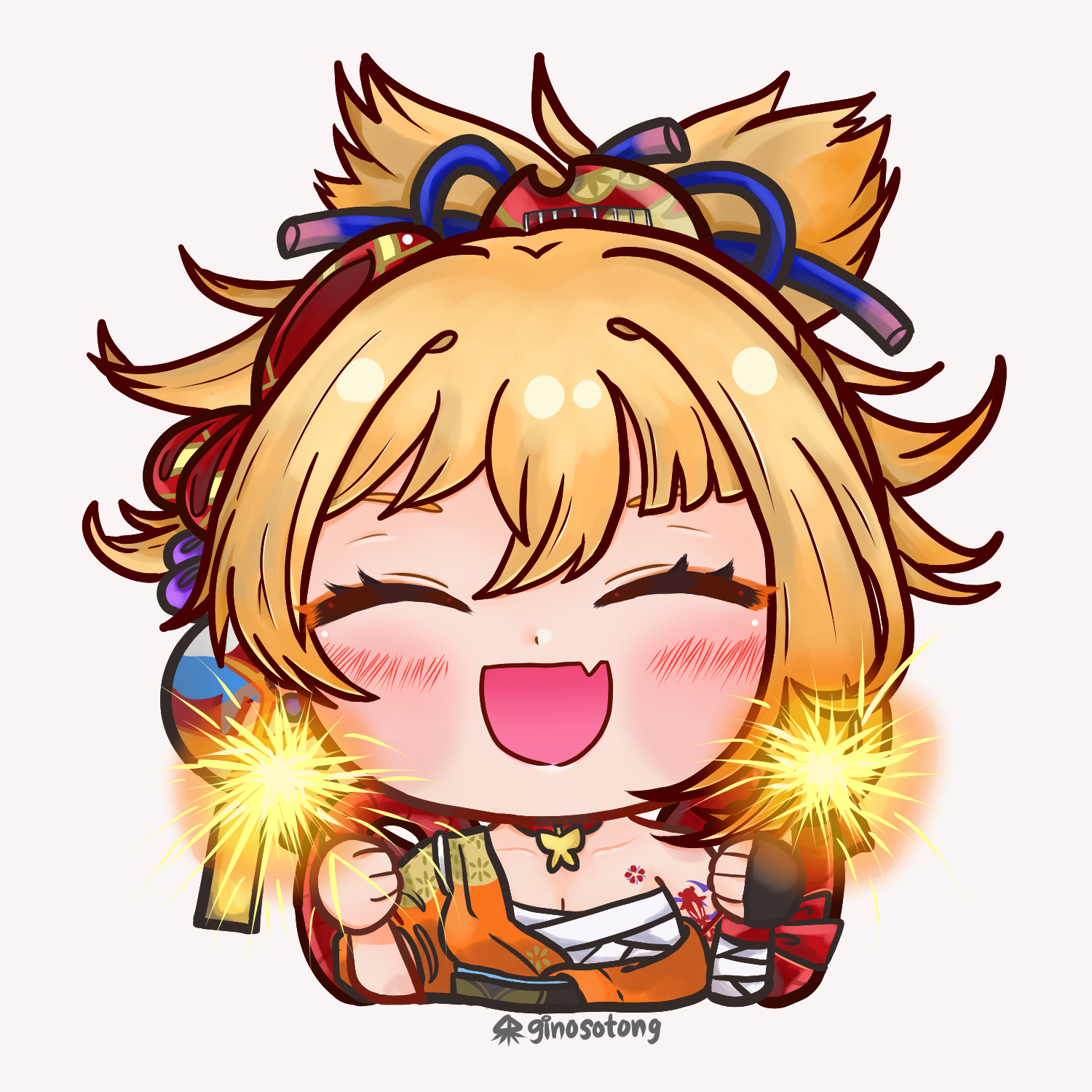 Yoimiya sticker: let's play together | Genshin Impact | HoYoLAB