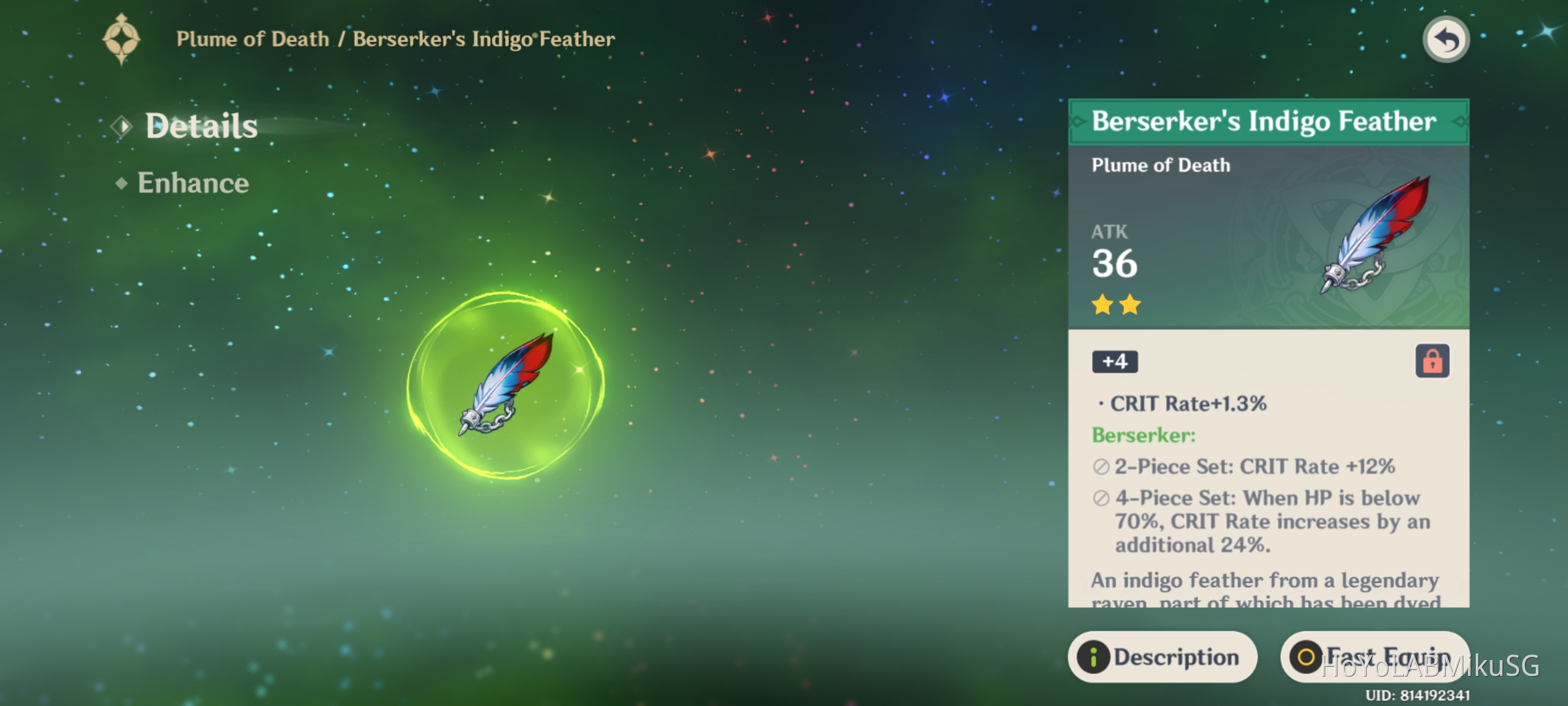 Uncommon (green) berserker artifact?? Genshin Impact | HoYoLAB