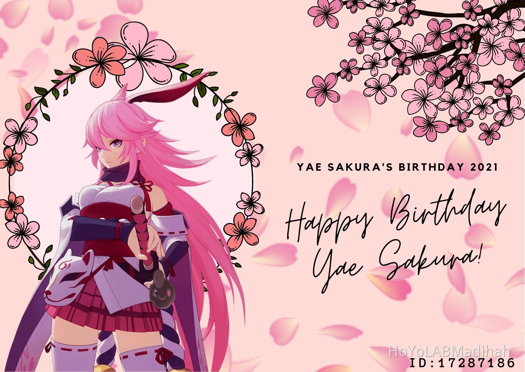 [Yae Sakura's Birthday 2021] + Yae Sakura Birthday Card Honkai Impact ...