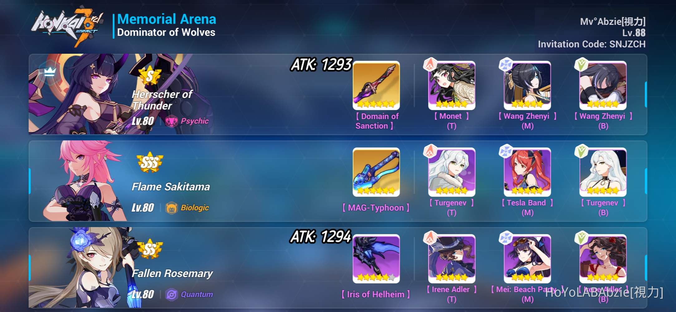 Exalted Memorial Arena // Dominator of Wolves, Hephaestus, Hellmaru Honkai Impact 3rd | HoYoLAB