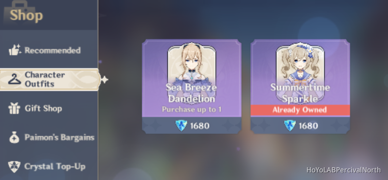 Barbara Costume Sold in Paimon Shop Genshin Impact | HoYoLAB