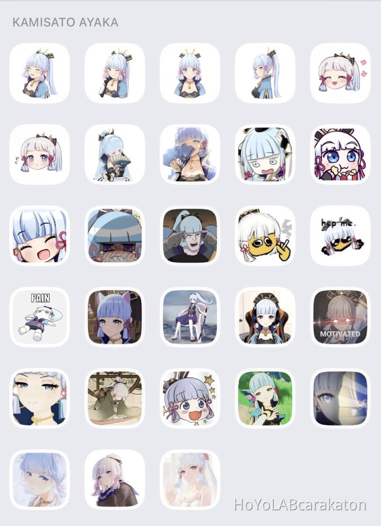 Ayaka sticker pack for Telegram Genshin Impact | HoYoLAB