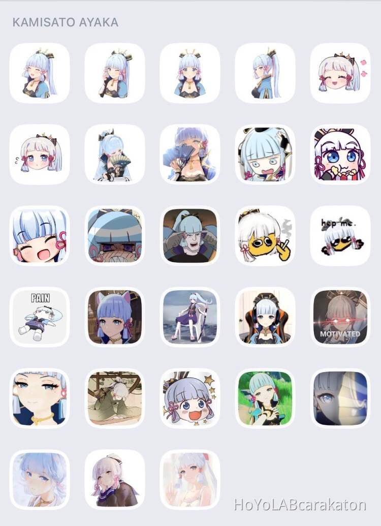 Ayaka sticker pack for Telegram Genshin Impact | HoYoLAB