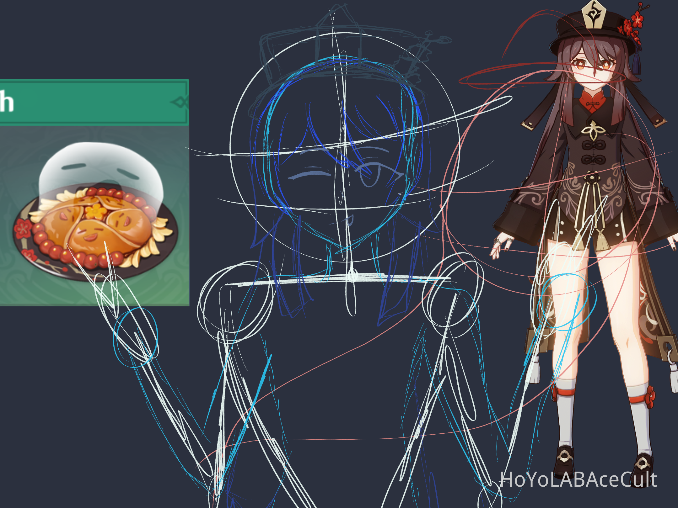 Hu Tao and Her Ghost Friend with Her Specialty Food, Ghostly March ...