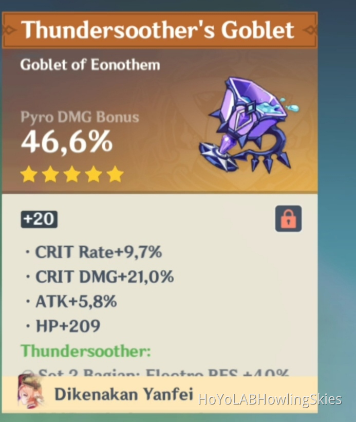 Pyro goblet artifact (almost perfect) Genshin Impact | HoYoLAB