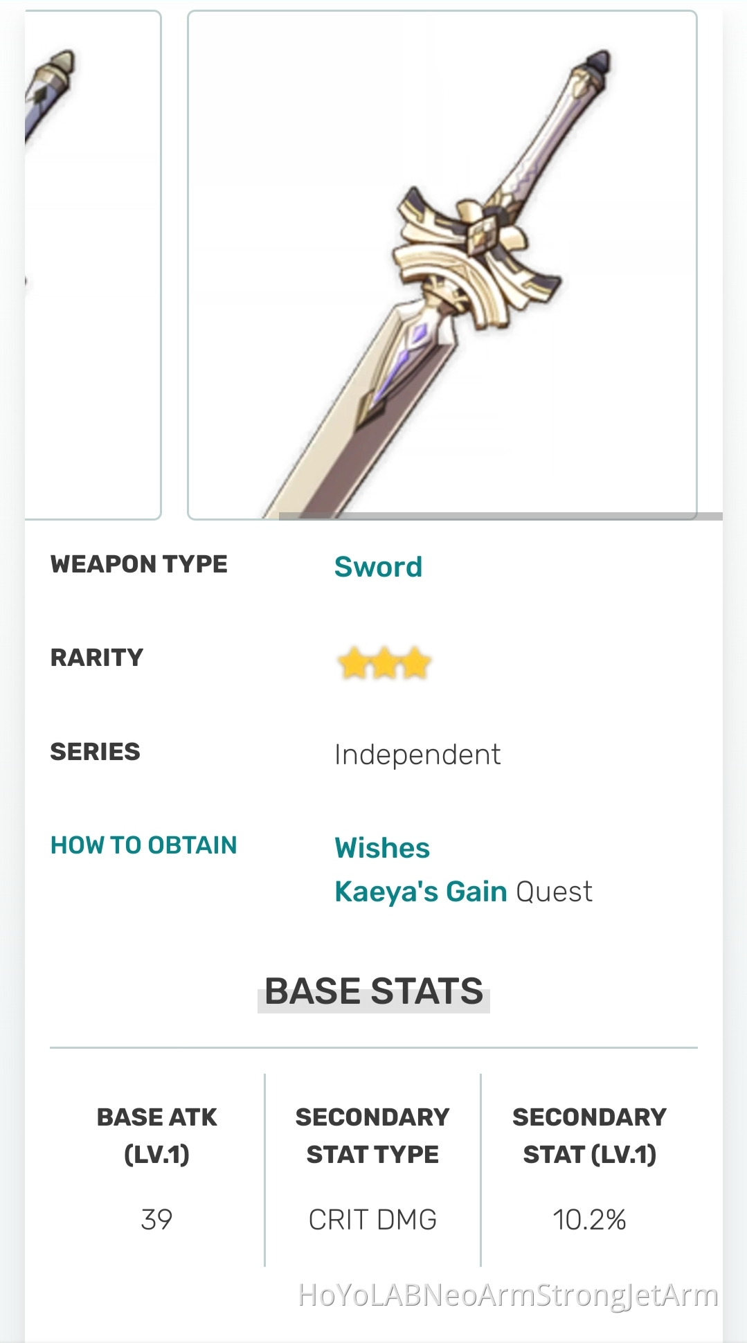 weapon B3 buat ayaka Genshin Impact | HoYoLAB