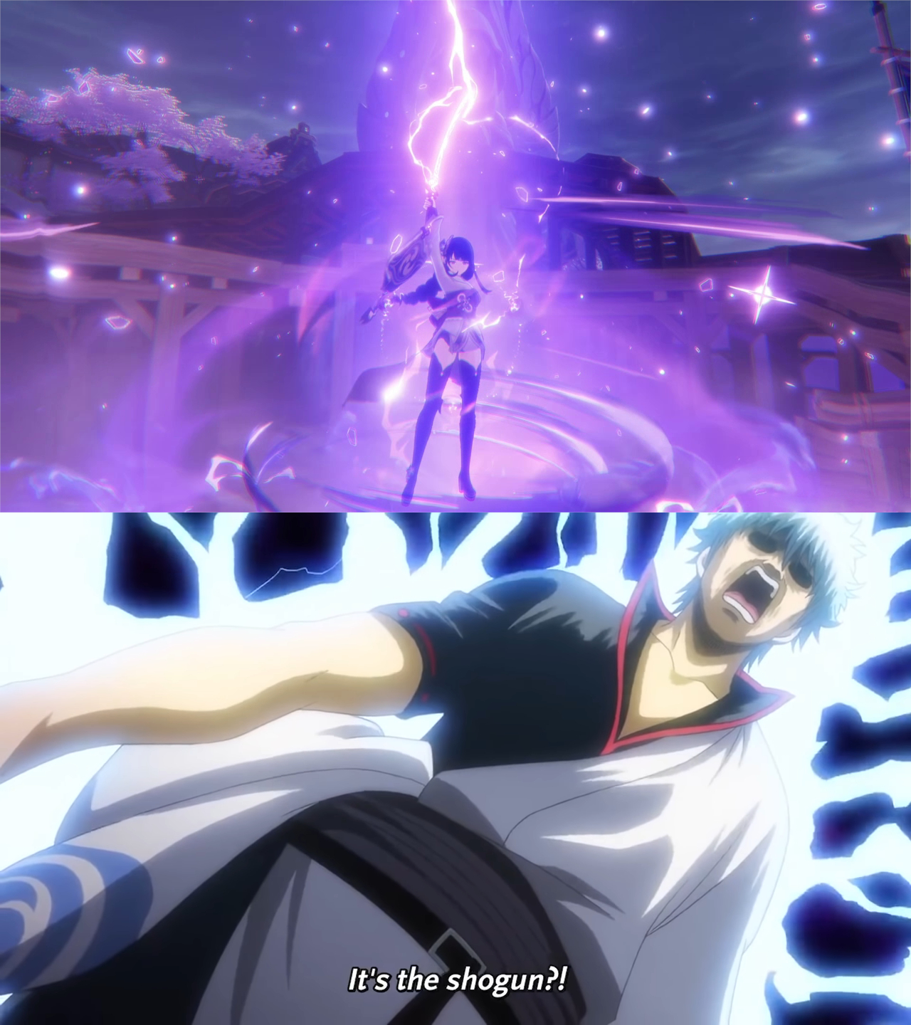 First time seeing Raiden Shogun in the story be like Genshin Impact ...