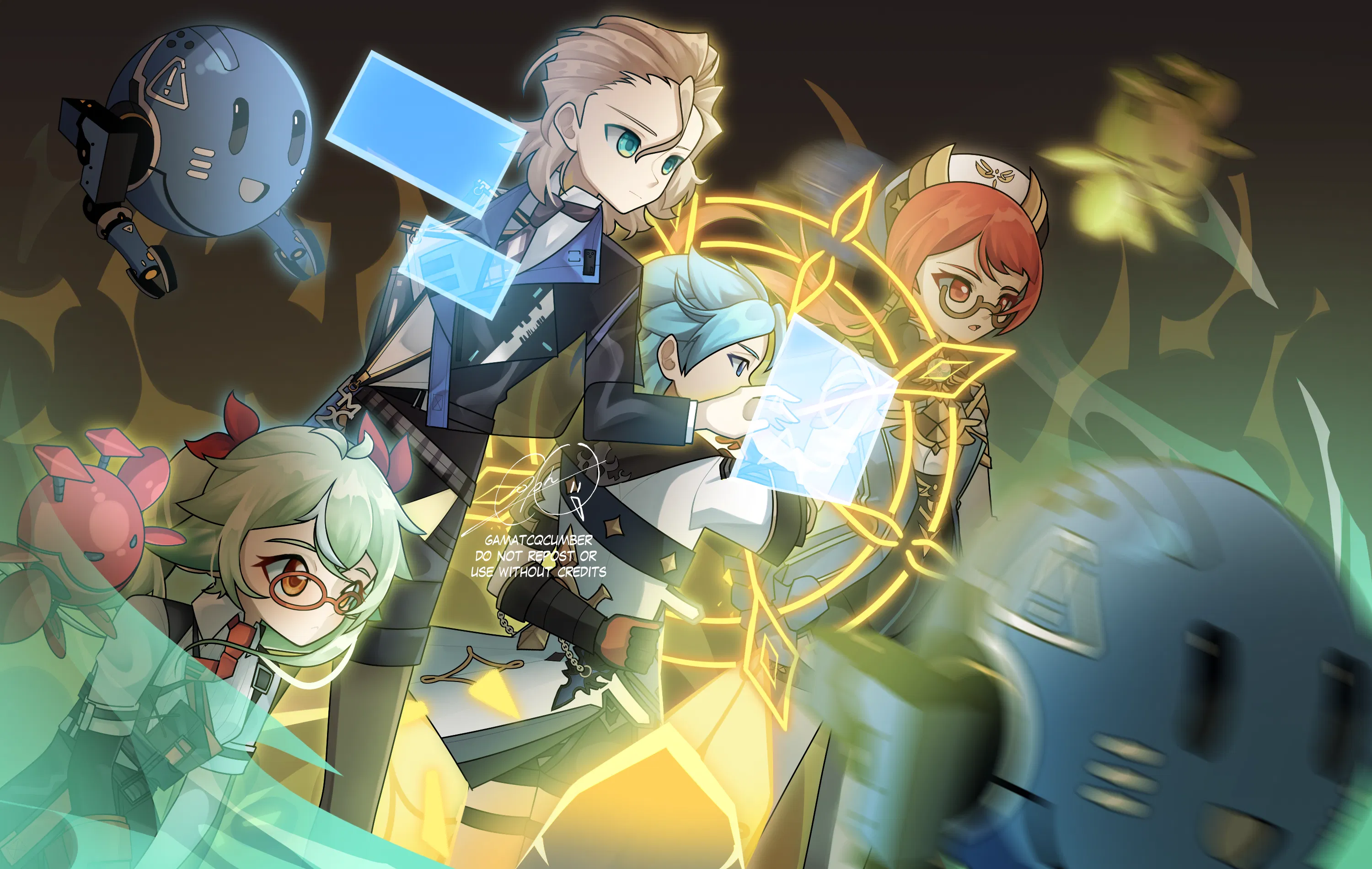 (Genshin x Honkai) Sucrose, Albedo, Einstein, Tesla Genshin Impact ...