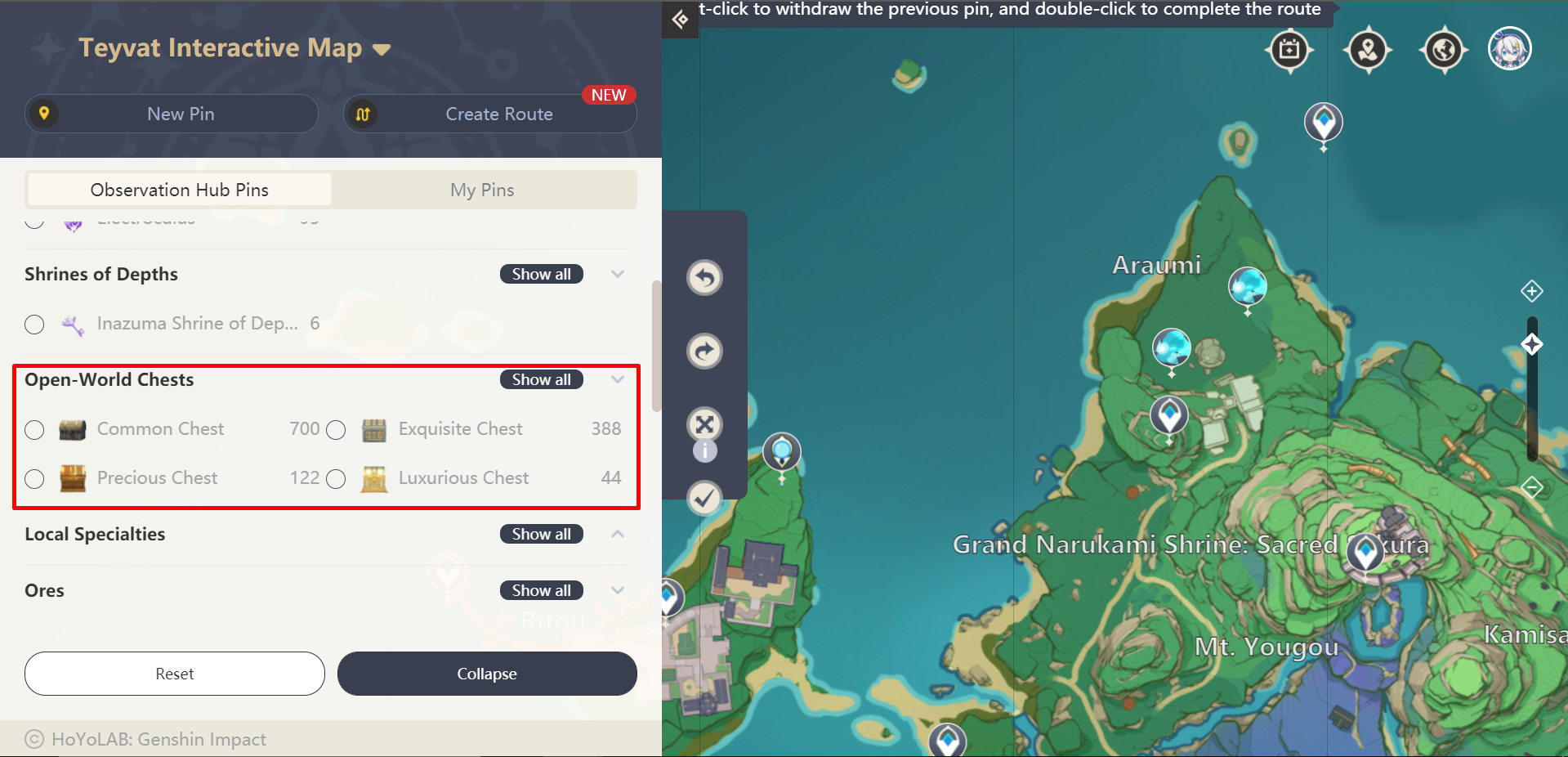 About Open-World Chests Number on Teyvat Interactive Map Genshin Impact ...