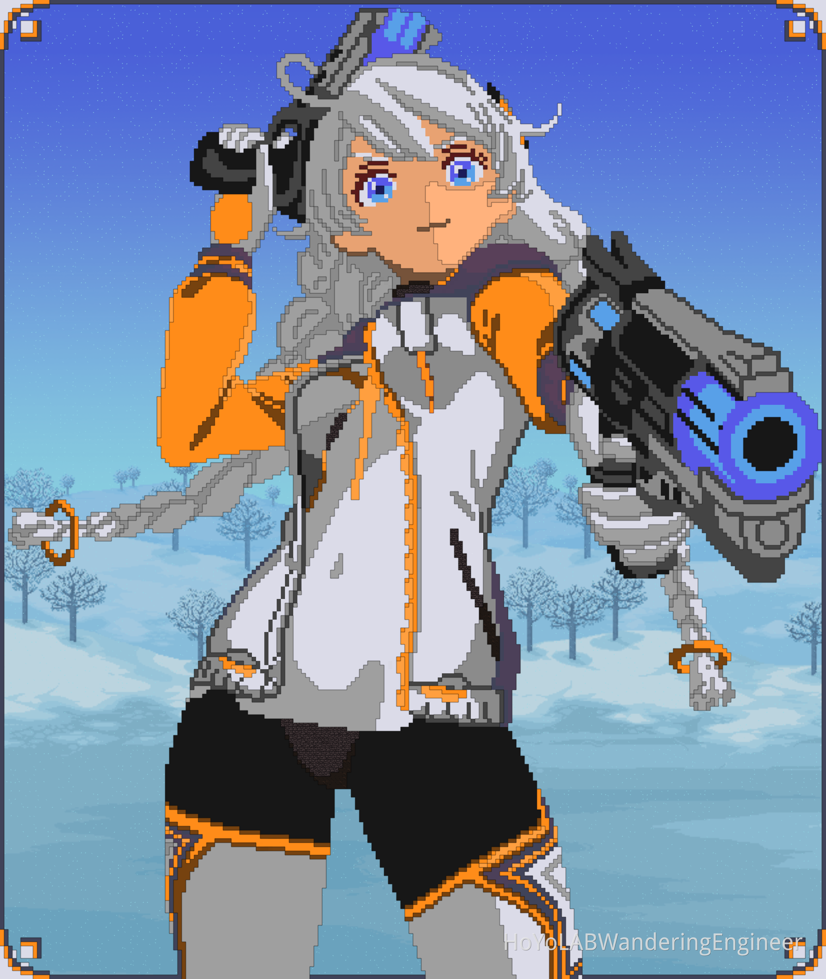 Pixelart Kiana Kaslana in Terraria Honkai Impact 3rd | HoYoLAB