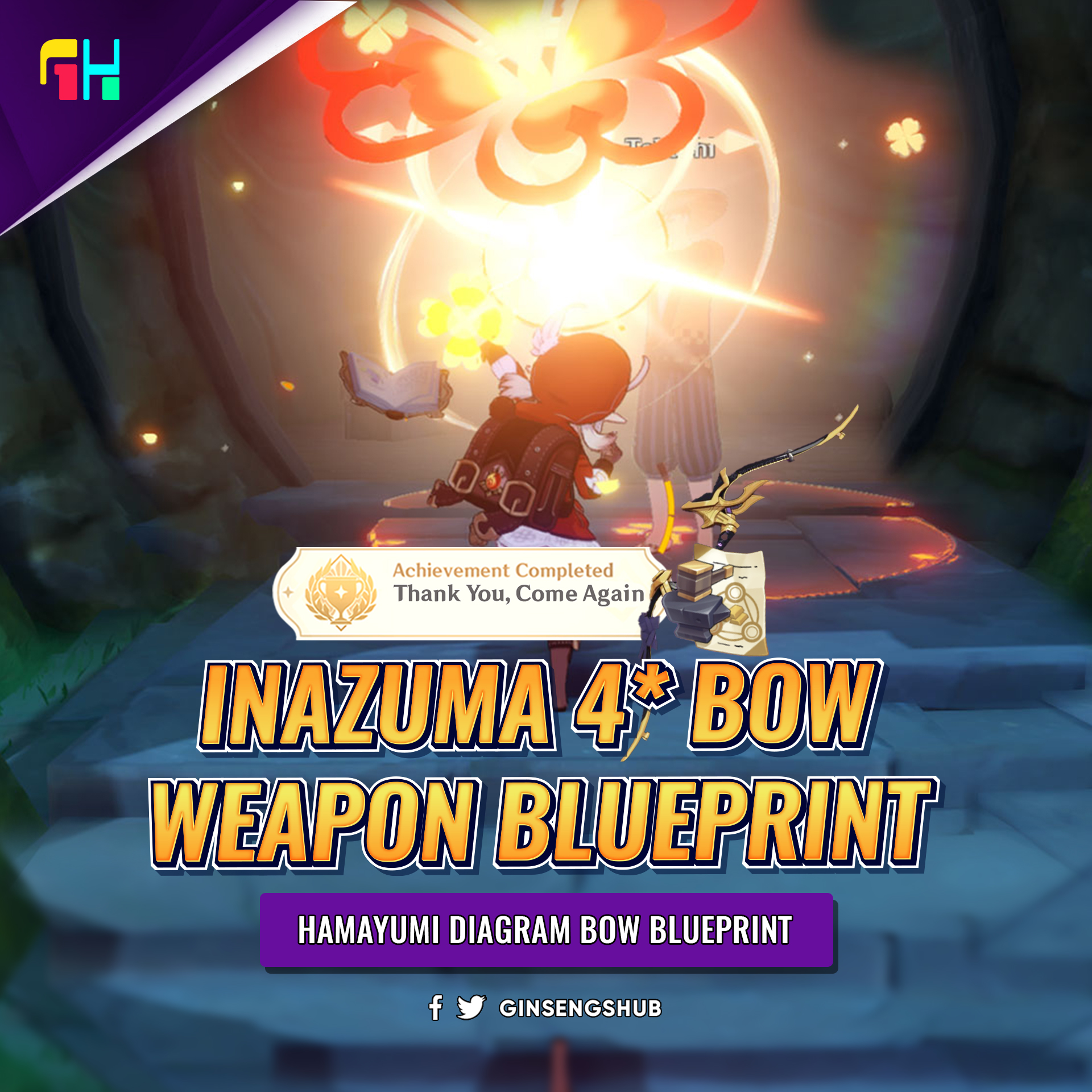 [version 2.0] Hamayumi Diagram Inazuma 4* Bow Weapon Blueprint Genshin ...