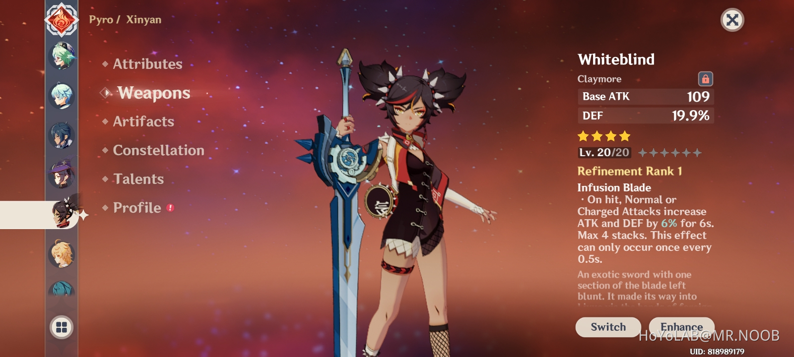 I decided to build xinyan as support, (still not fully builded but ...