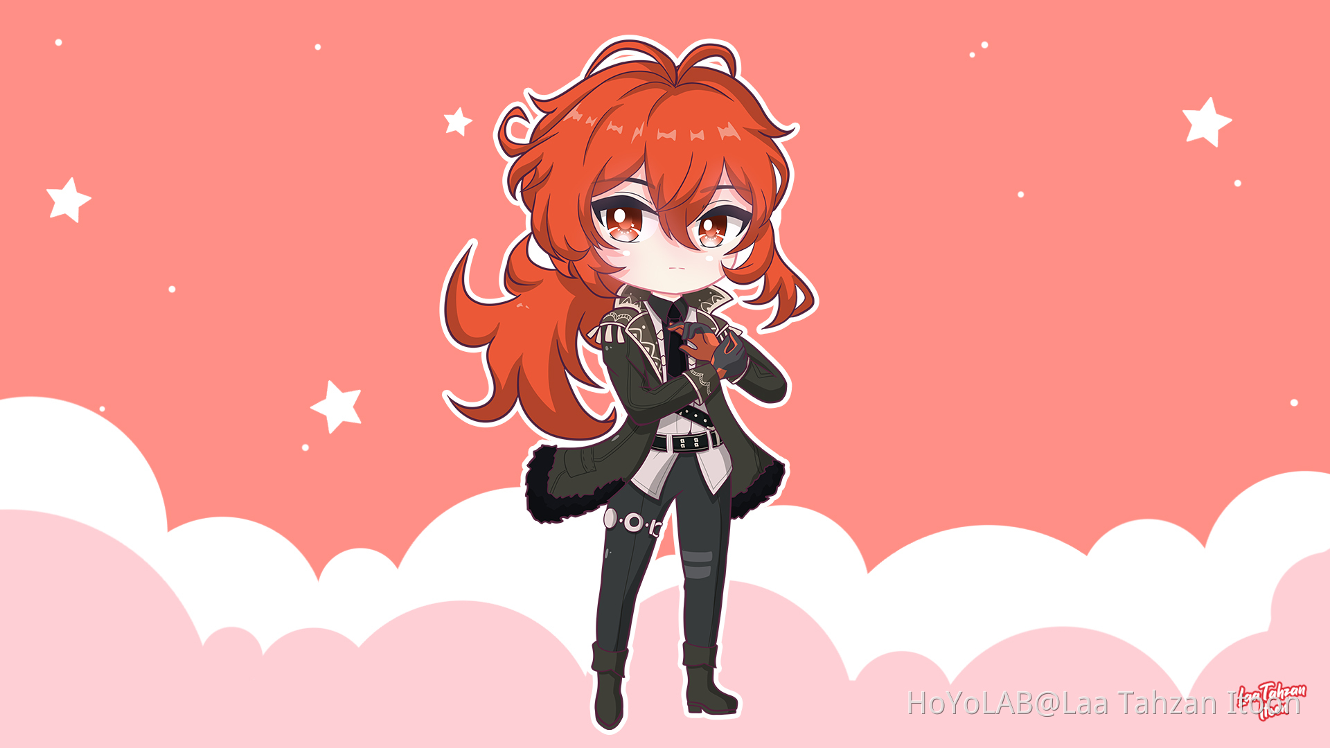 Chibi Diluc dengan gaya LaaTahzanItoon Genshin Impact | HoYoLAB