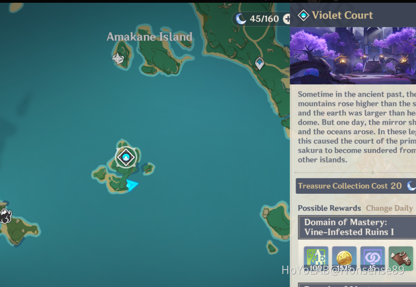 Hidden Luxurious Chest on Violet Court Domain Entrance Island. Genshin ...