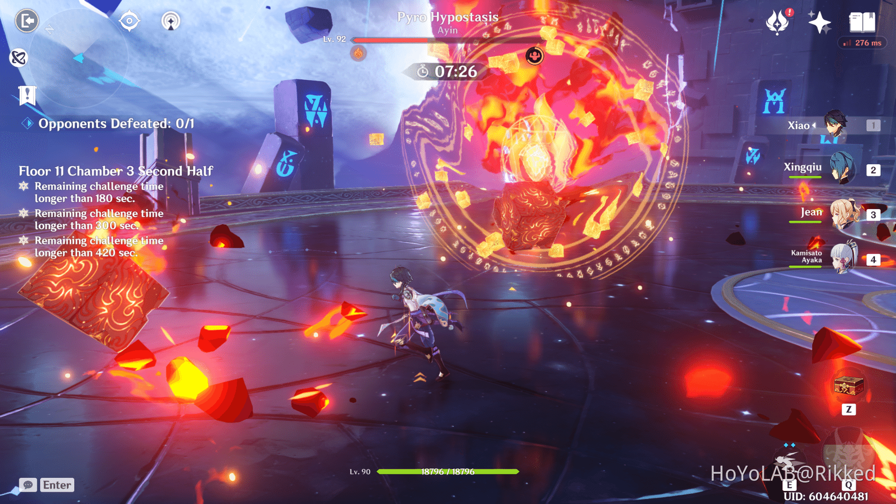 xiao's elemental burst animation is as long as pyro hypostasis downtime ...