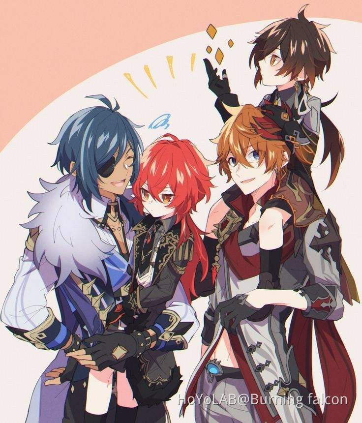 child diluc,zhongli and kaeya,childe Genshin Impact | HoYoLAB