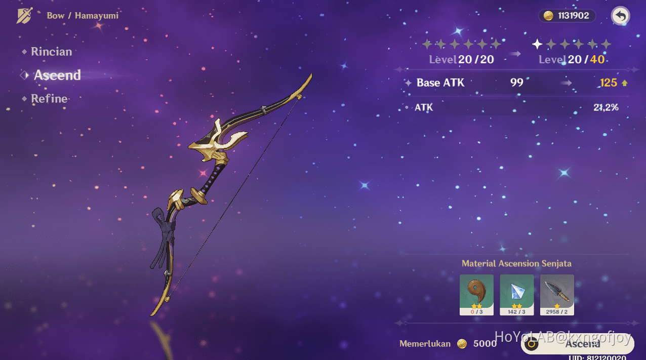 [Inazuma Guide] AKHIRNYA! DAPAT DIAGRAM HAMAYUMI BOW DARI INAZUMA ...