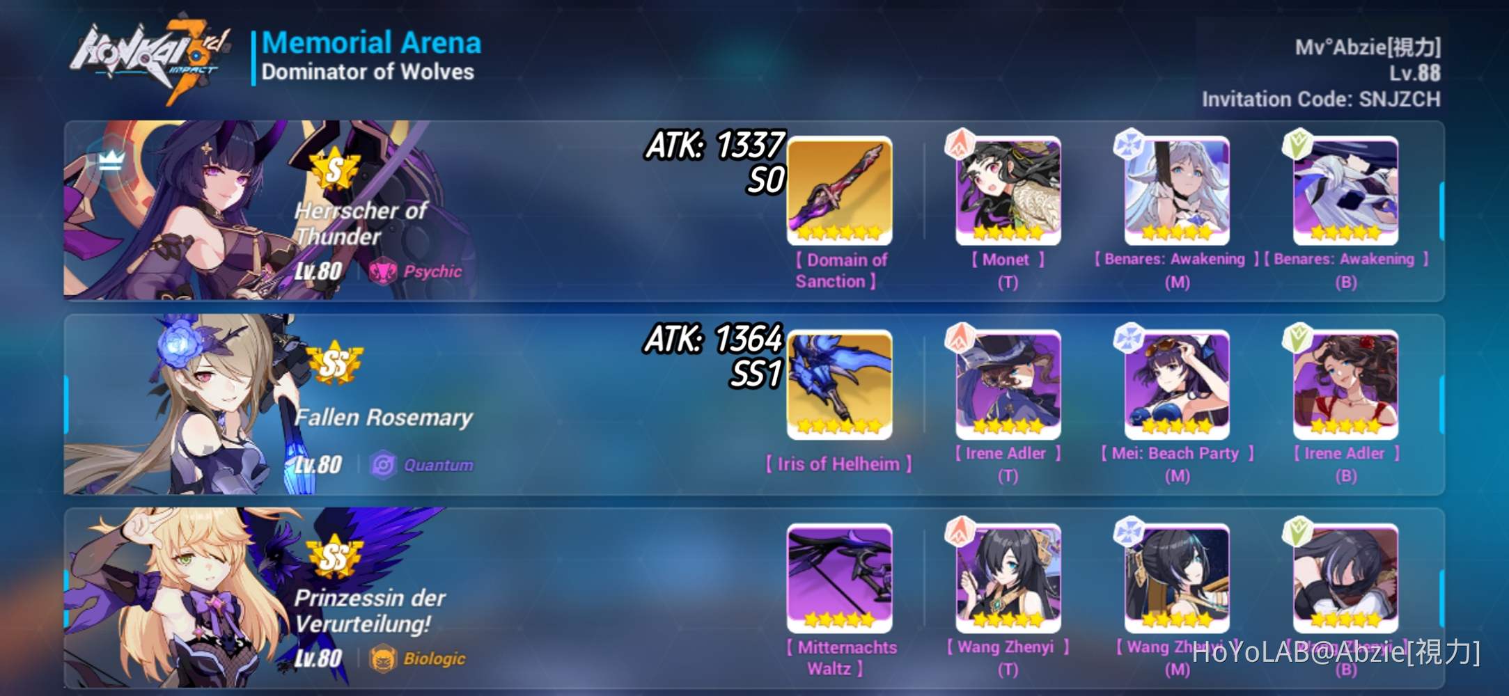 Exalted Memorial Arena // Dominator of Wolves, Jízo Mitama, Dark Jixuanyuan Honkai Impact 3rd ...