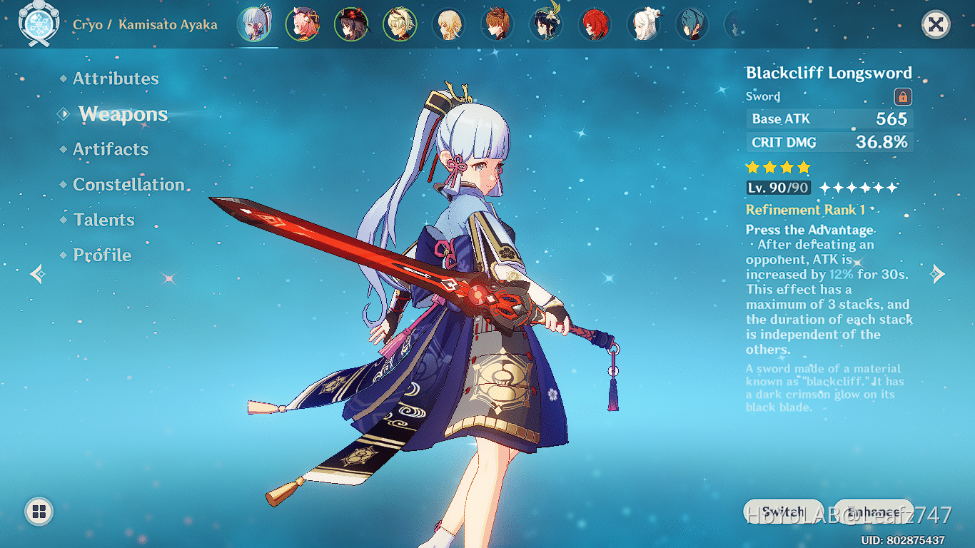 my ayaka stats Genshin Impact | HoYoLAB