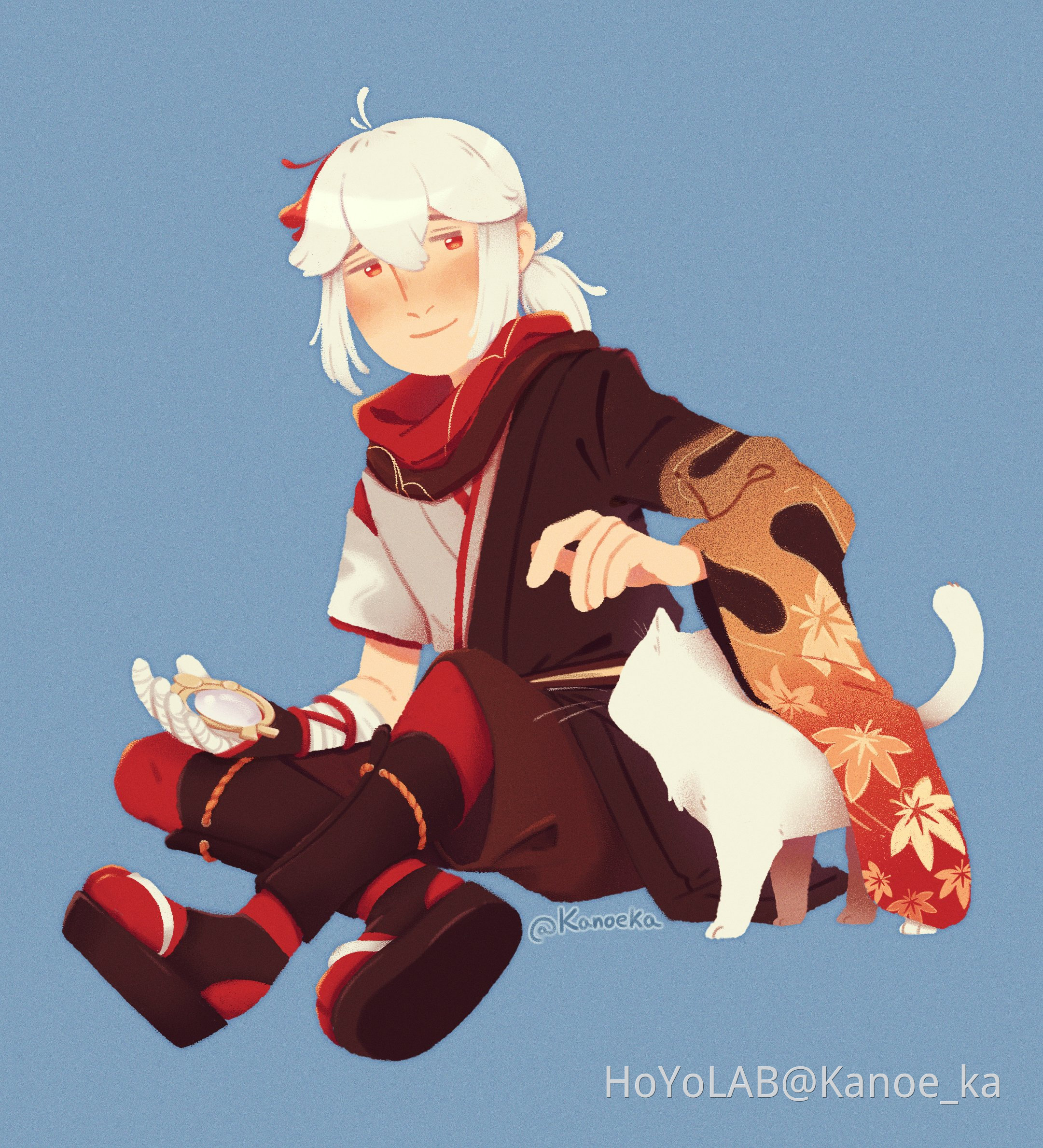 Kazuha and the cat Genshin Impact | HoYoLAB