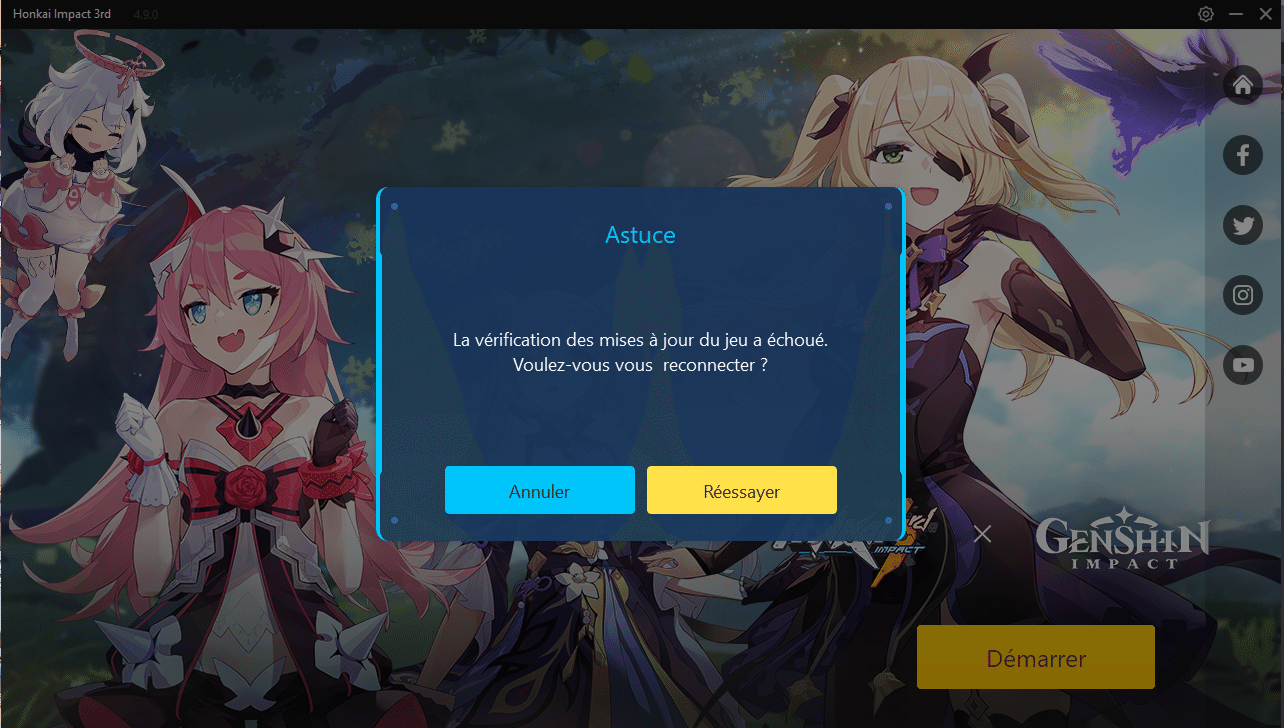 Help, mon launcher PC veut pas se connecter (problème régler) Honkai ...