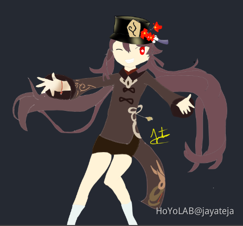 i tried my best to draw hutao with mouse Genshin Impact | HoYoLAB